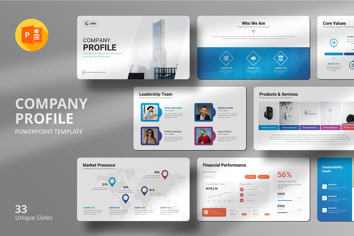 Company Profile PowerPoint Template, a Presentation Template by Design ...