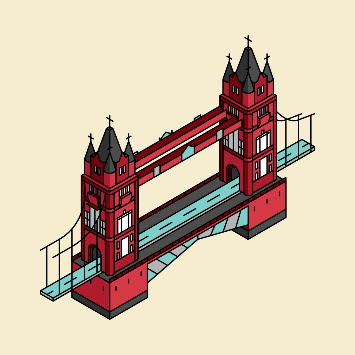 Illustration of London bridge in UK, an Illustration by rawpixel