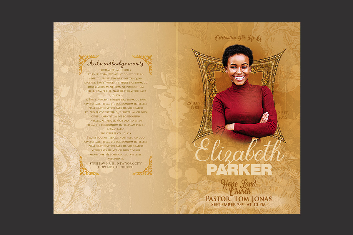 Funeral Porgram Template, a Flyer Template by DSGraphicDesign