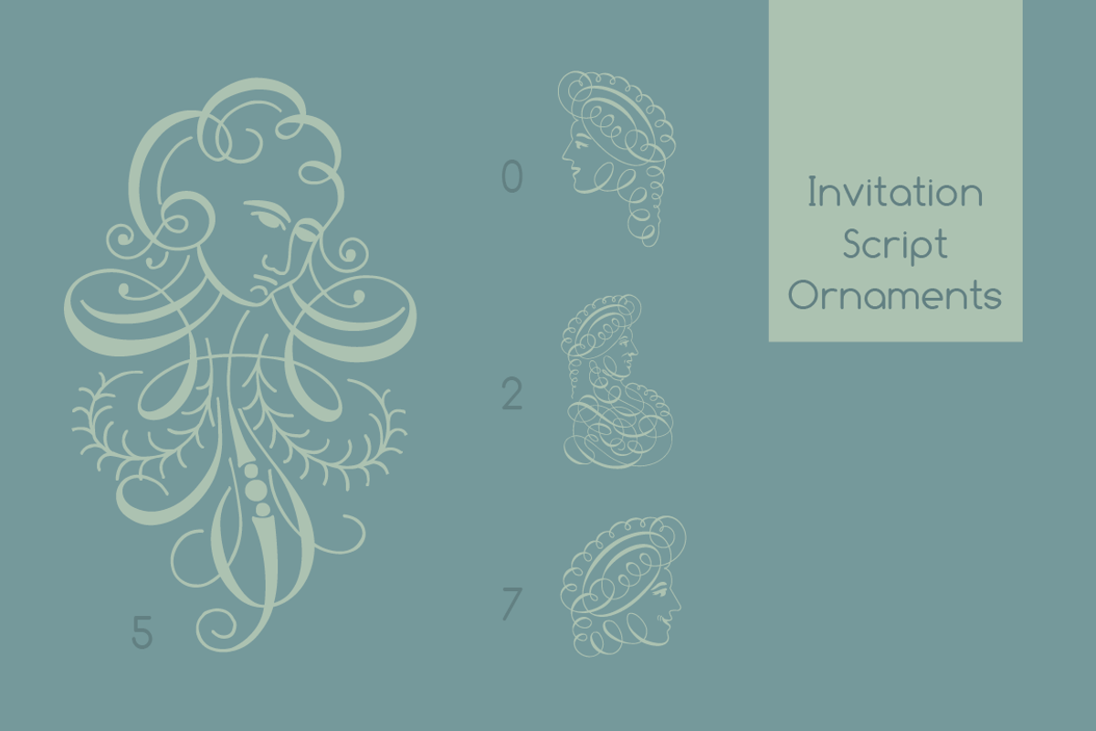 Invitation Script Ornaments Pack, a Symbol Font by Intellecta Design