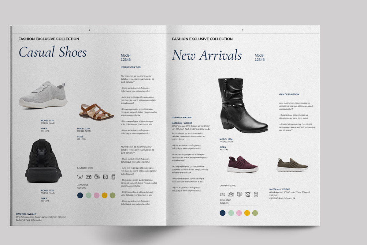 Shoe Store Catalog Layout
