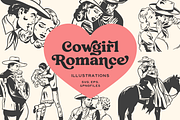 Cowgirl Love Western Illustrations, an Illustration by FM Era Studio