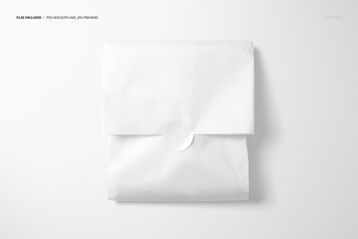 Wrapped Tissue Paper Mockup Sticker, a Packaging Mockup by creatsy5