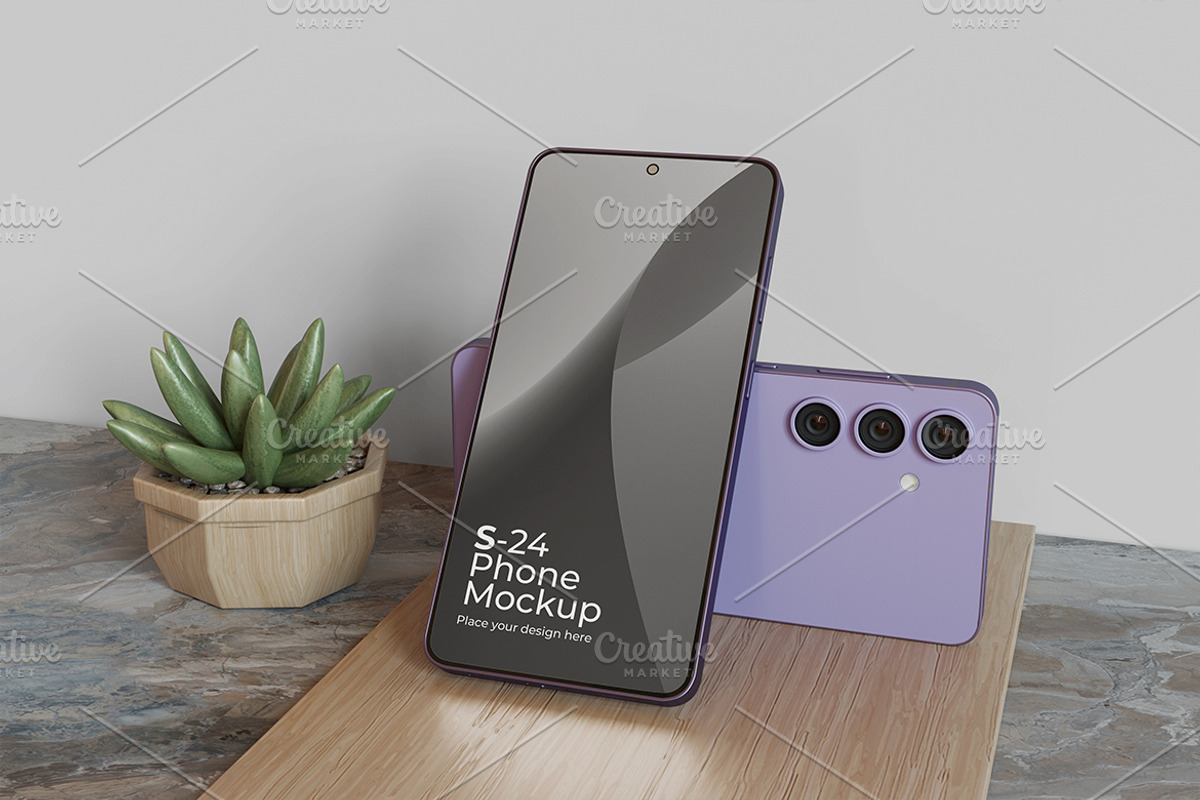 Galaxy S24 Phone Mockup, an Android Mockup by Pixie Creative