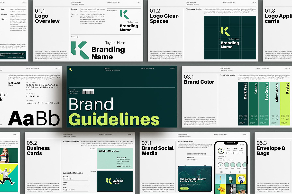 Brand Guidelines Presentation Design, a Presentation Template by E-Type
