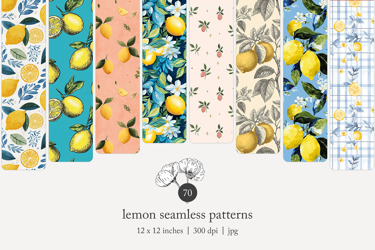 70 lemon seamless pattern, a Pattern Graphic by Poppy Lane Studio