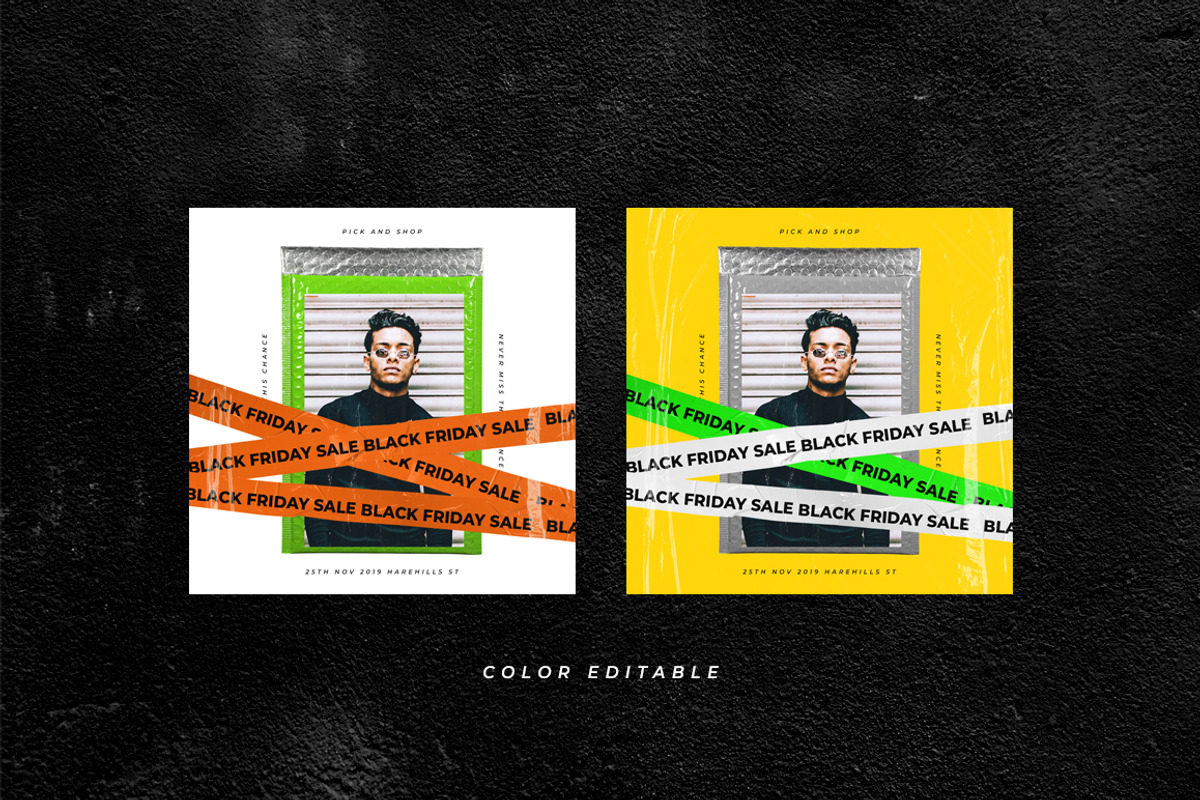 BUNDLE Black Friday Promotional Pack, a Social Media Template by Eviory