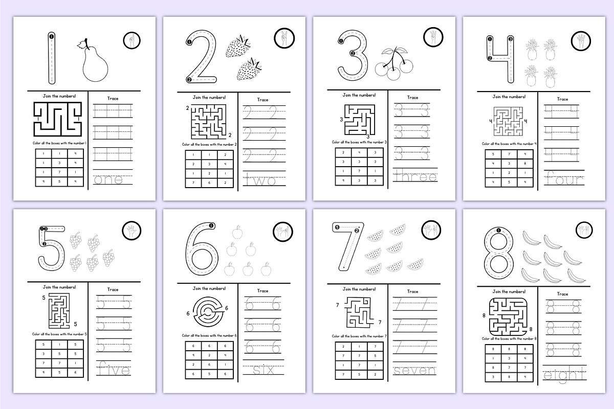 Kindergarten Numbers Workbook Kids