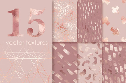 Rose gold digital papers, a Texture Graphic by Elona Laff