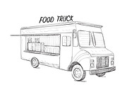 Food Truck Sketch, a Food Illustration by Sketching