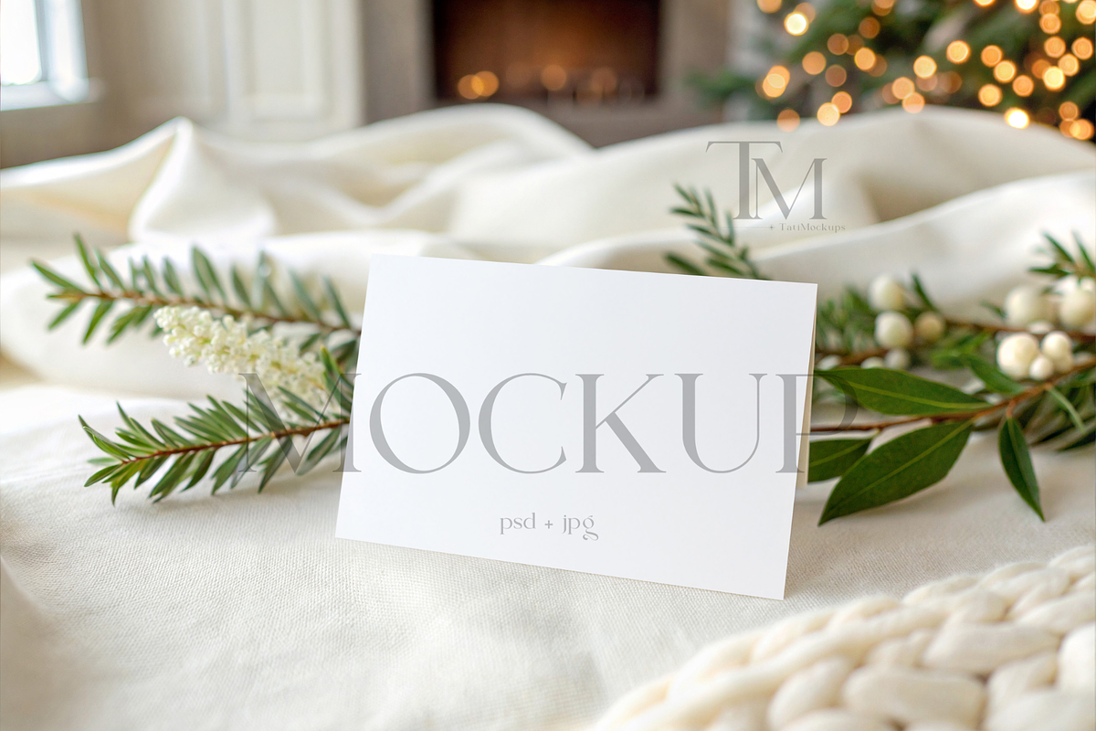 Winter 5x3.5 Card PSD Mockup, a Product Mockup by TatiMockup