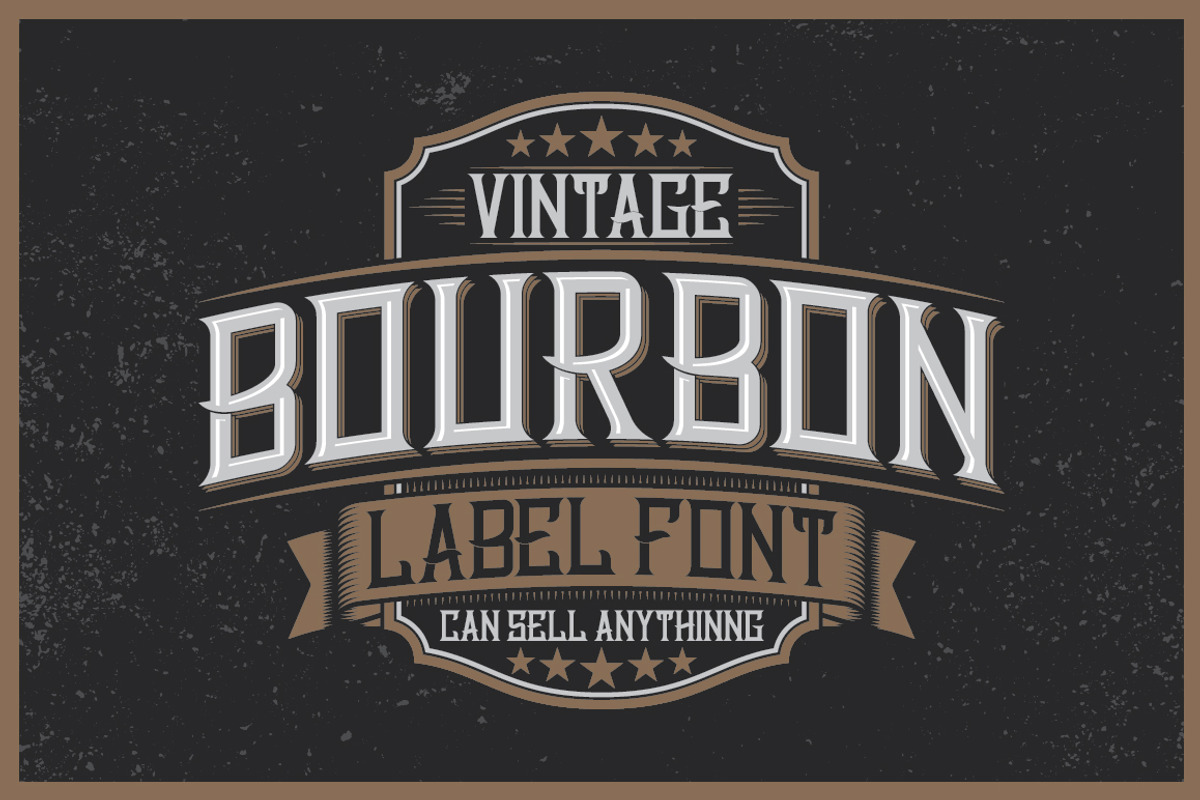 Bourbon Label typeface, a Script Font by VozzyStock