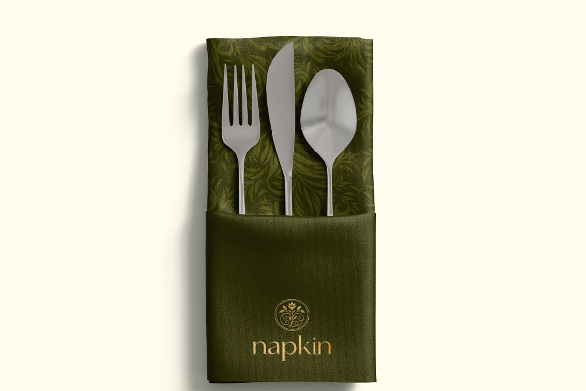 Embossed Paper Napkin Mockup, a Household Mockup by graphicsauce