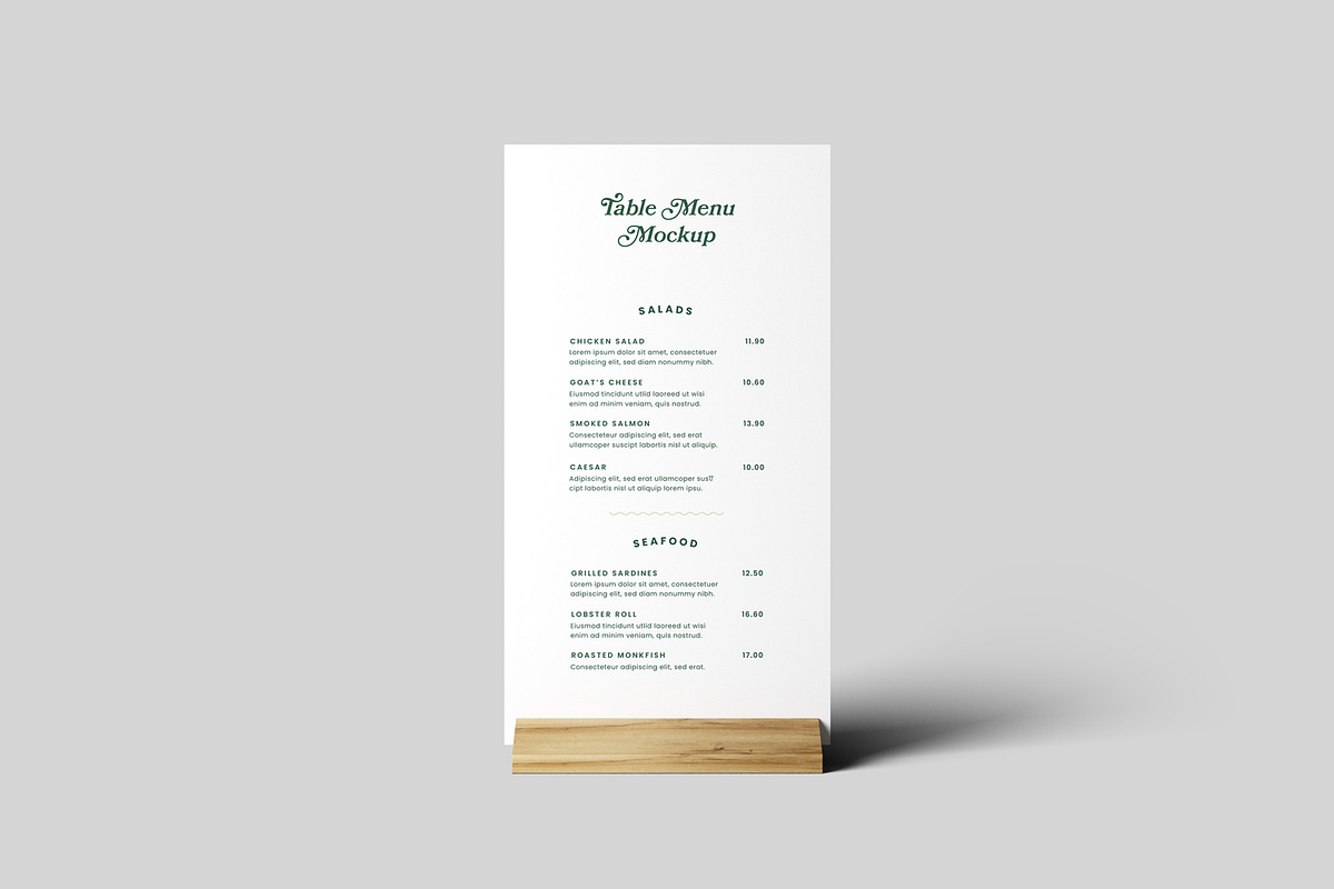 Table Menu Mockups, an Advertising Mockup by artimasa