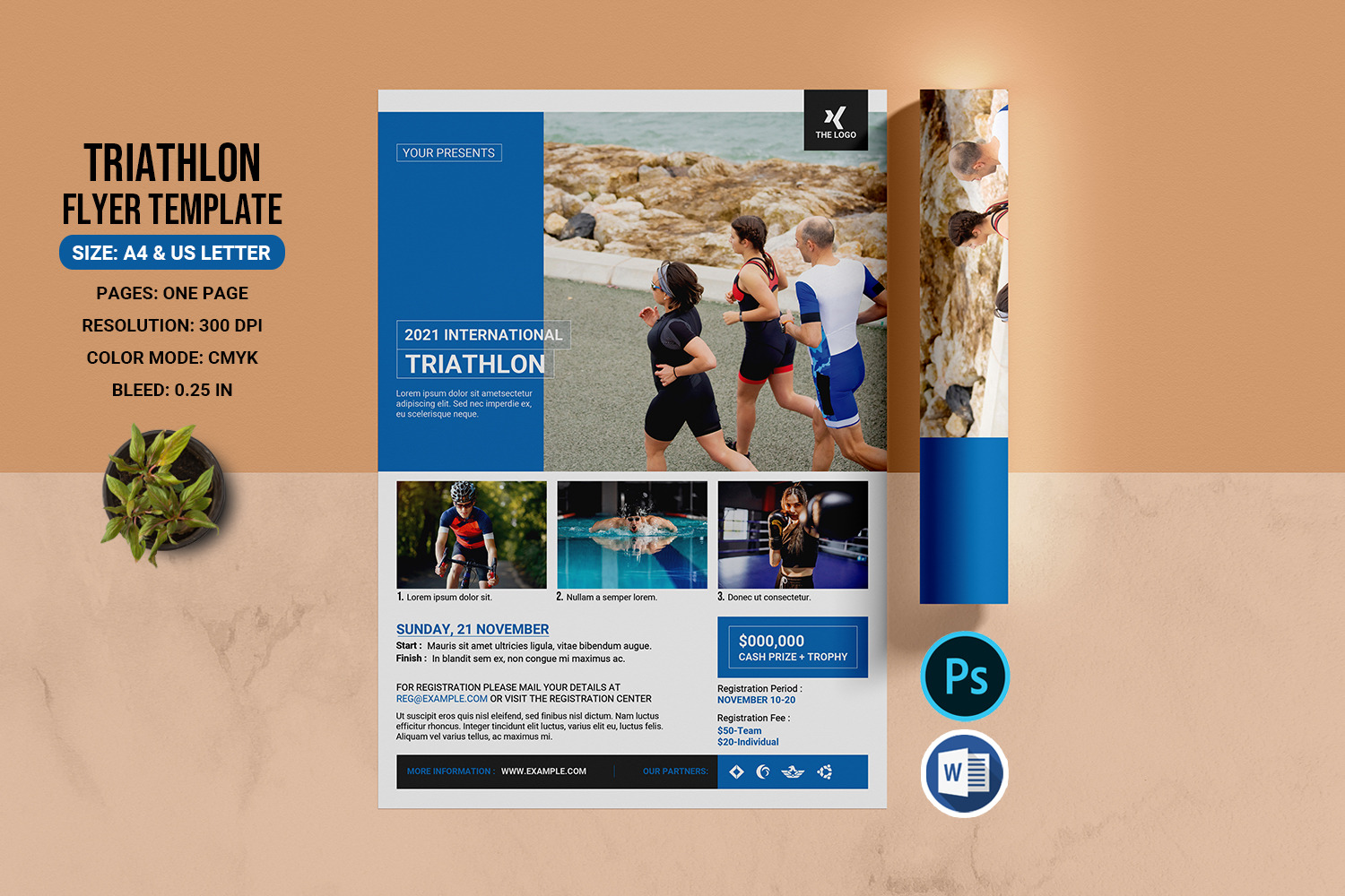 Triathlon Flyer V01, a Flyer Template by retrographix