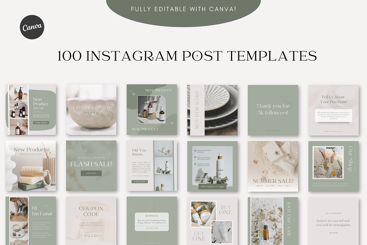 100 Instagram Post Design Templates, a Social Media Template by Gebers ...