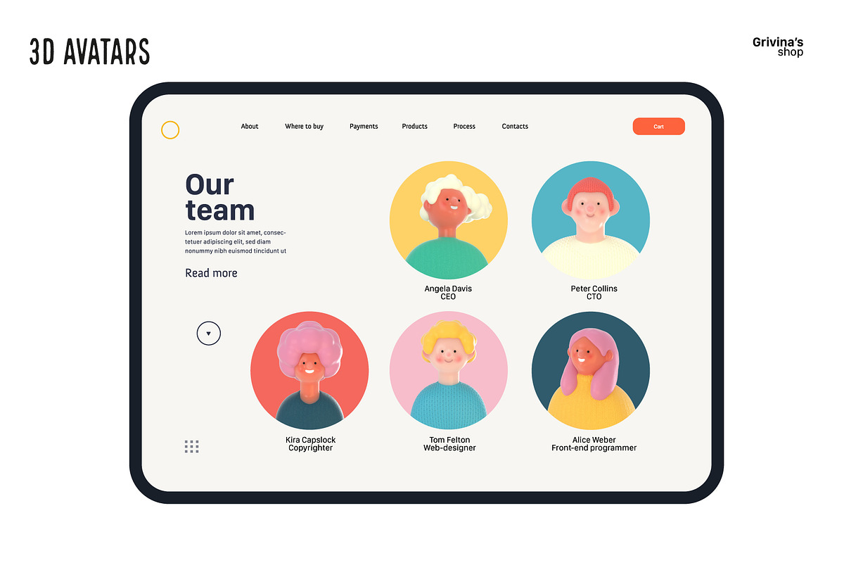 3D Avatars, a Templates & Theme by Grivina's shop | Creative Market