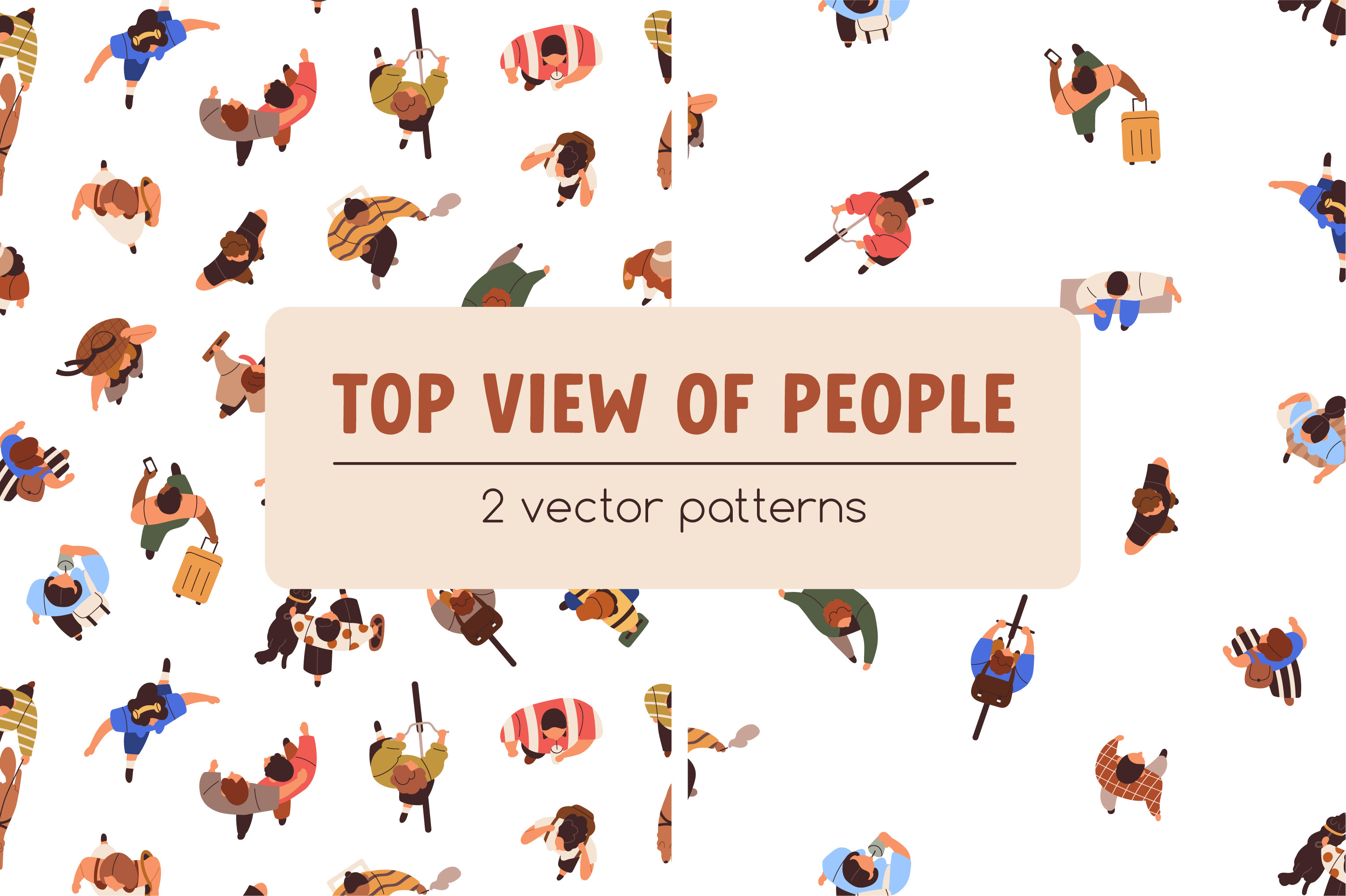 Top view of people seamless patterns, a Pattern Graphic by Good Studio ...