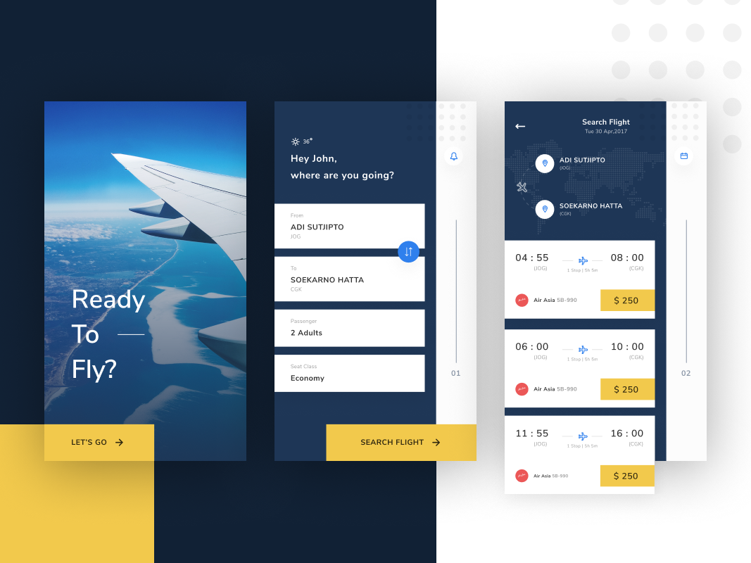 Flight Booking App Concept, a Device Mockup by AwesomePeople | Creative ...
