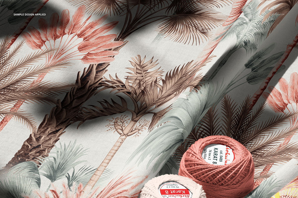Cotton Fabrics Crochet Mockup, a Merchandise Mockup by creatsy5