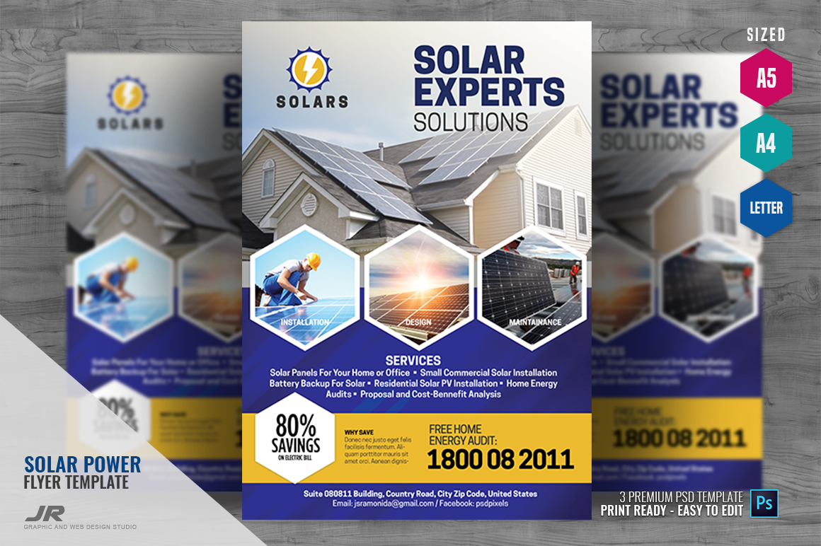 Solar Energy Services Flyer, a Flyer Template by PSDPixel