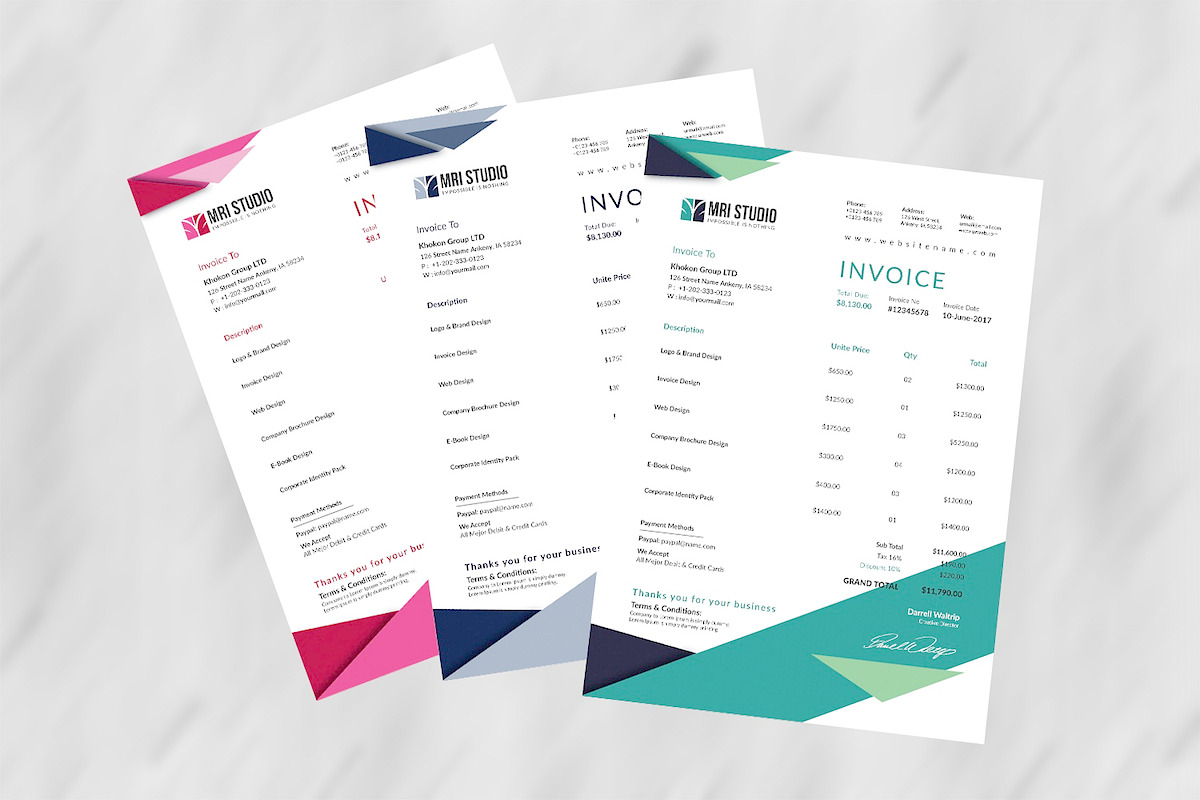 Creative Invoice Template, a Stationery Template by MRI STUDIO