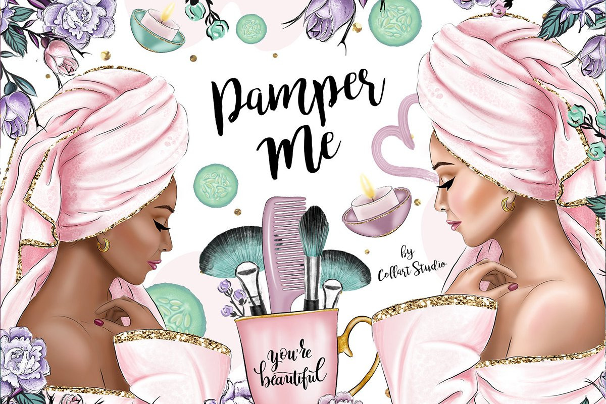 Spa Relax Pamper Clip art, Makeup, an Illustration by Collart Studio