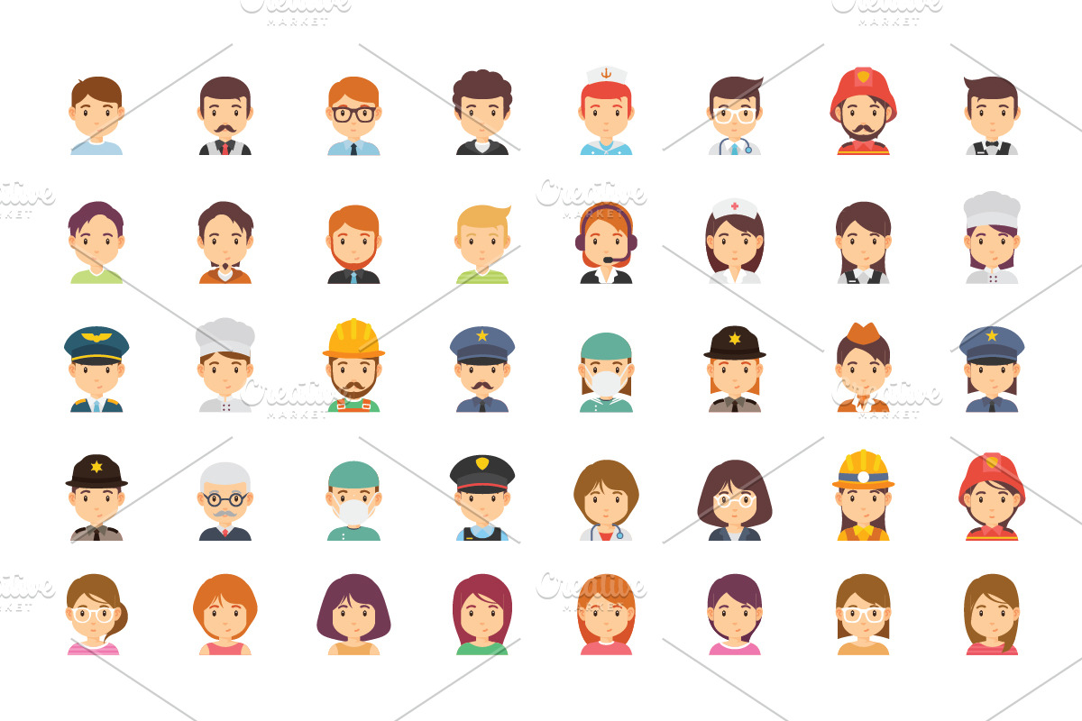 40 People Avatars, an Icon by yellowline
