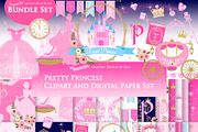 Princess Pink Clipart+Pattern set, an Illustration by Mia's Graphic ...
