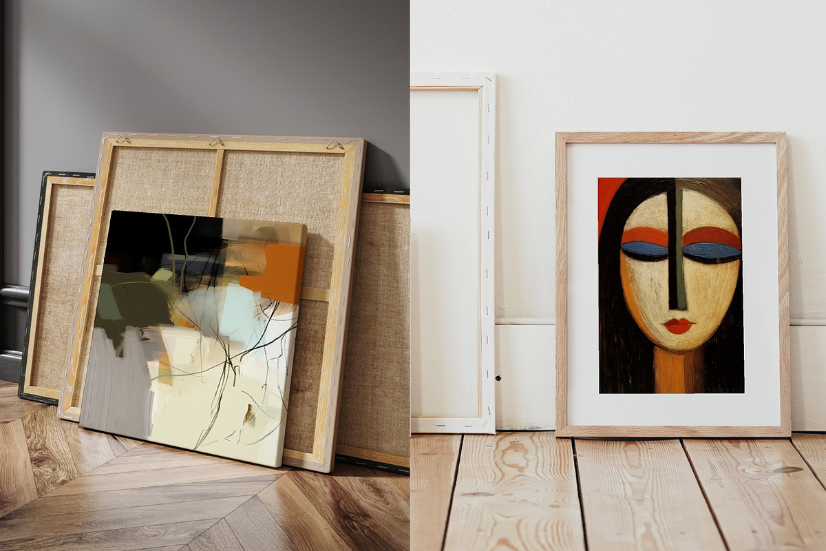 Abstract painting art set prints, a Decorative Illustration by Muzi ...