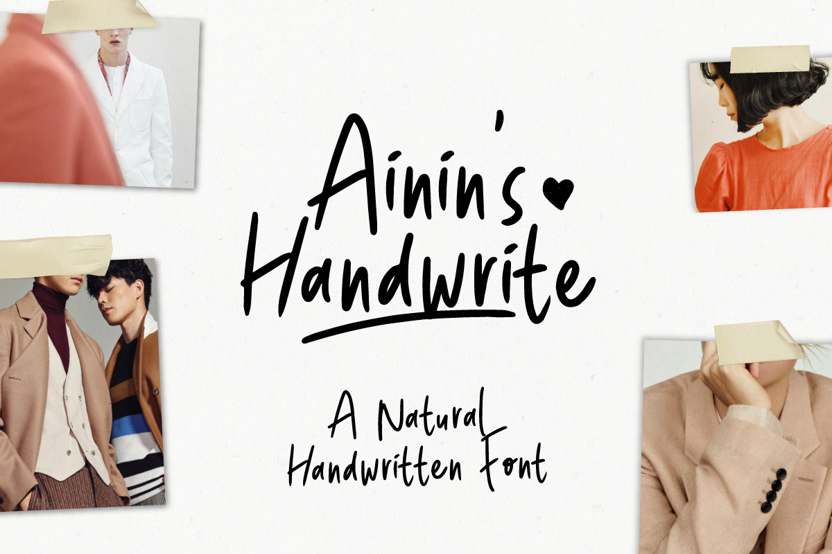 Ainin - Natural Handwrite Font, a Script Font by Dirtytemp Studio