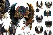 Dark Angel Gothic Wings Clipart, an Object Illustration by Design Scotch