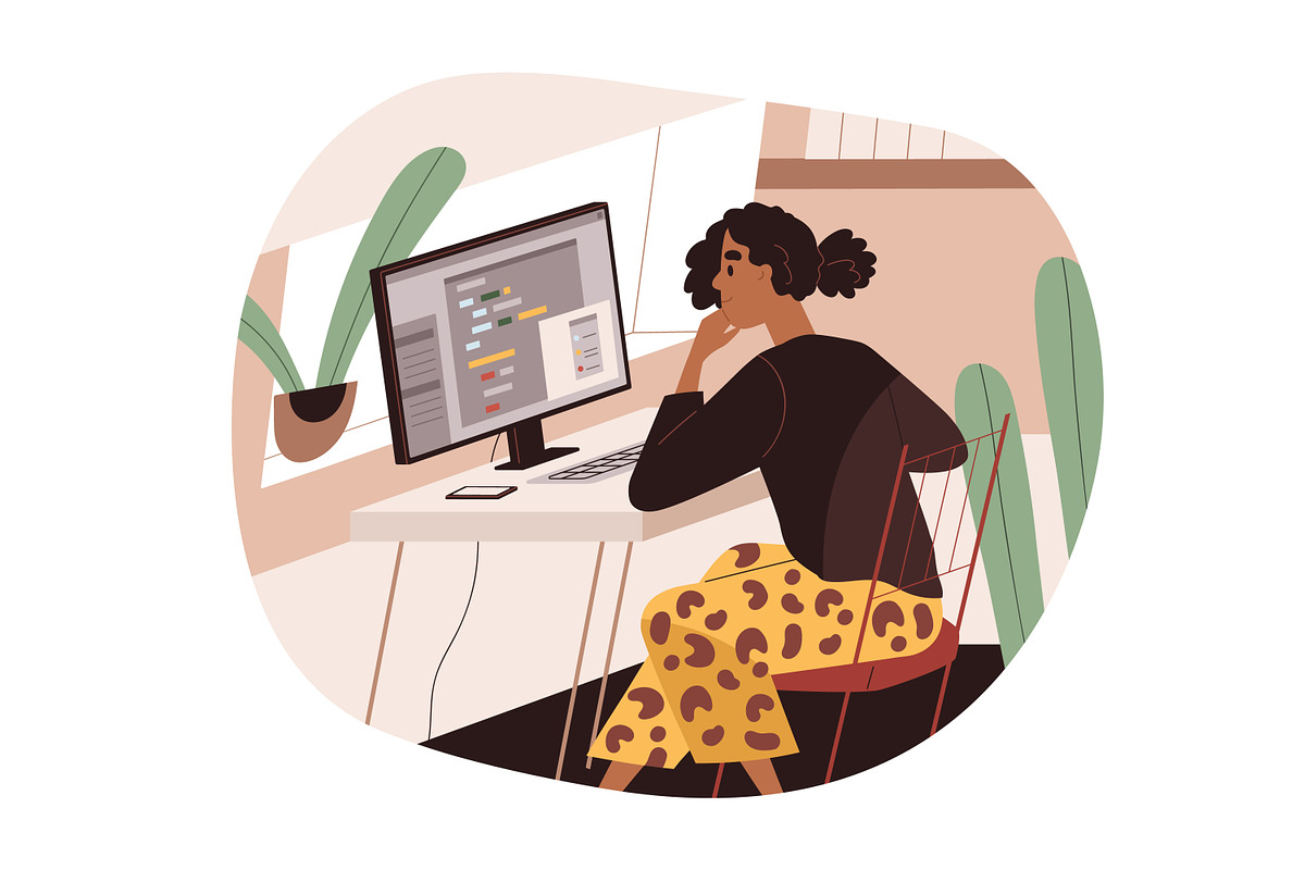 Creative workers at work set, a Technology Illustration by Good Studio