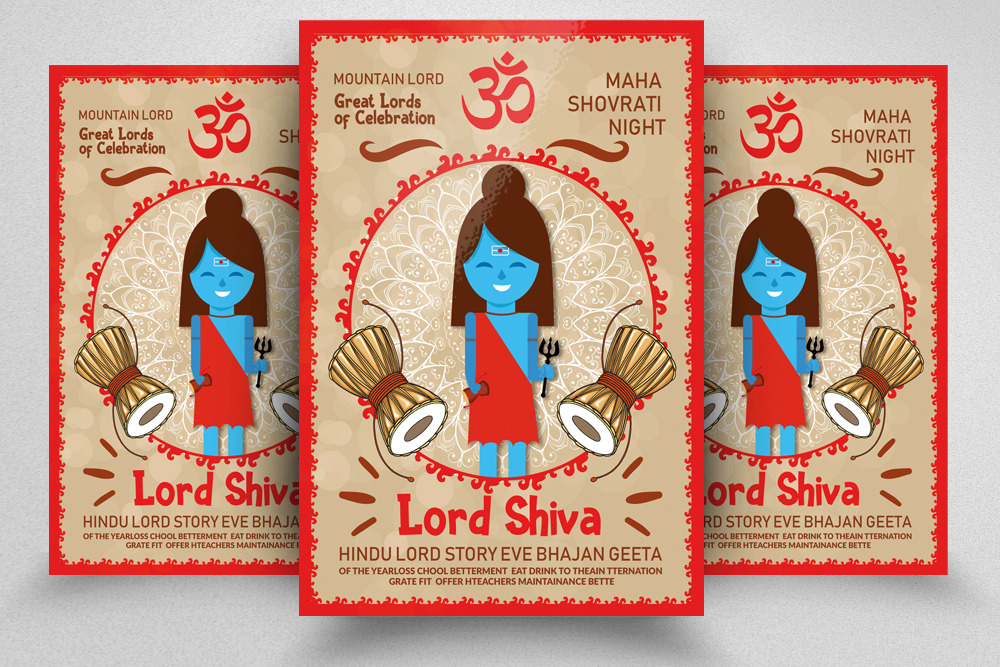 Lord Shiva Hindu Flyer Template, a Flyer Template by Psd Templates