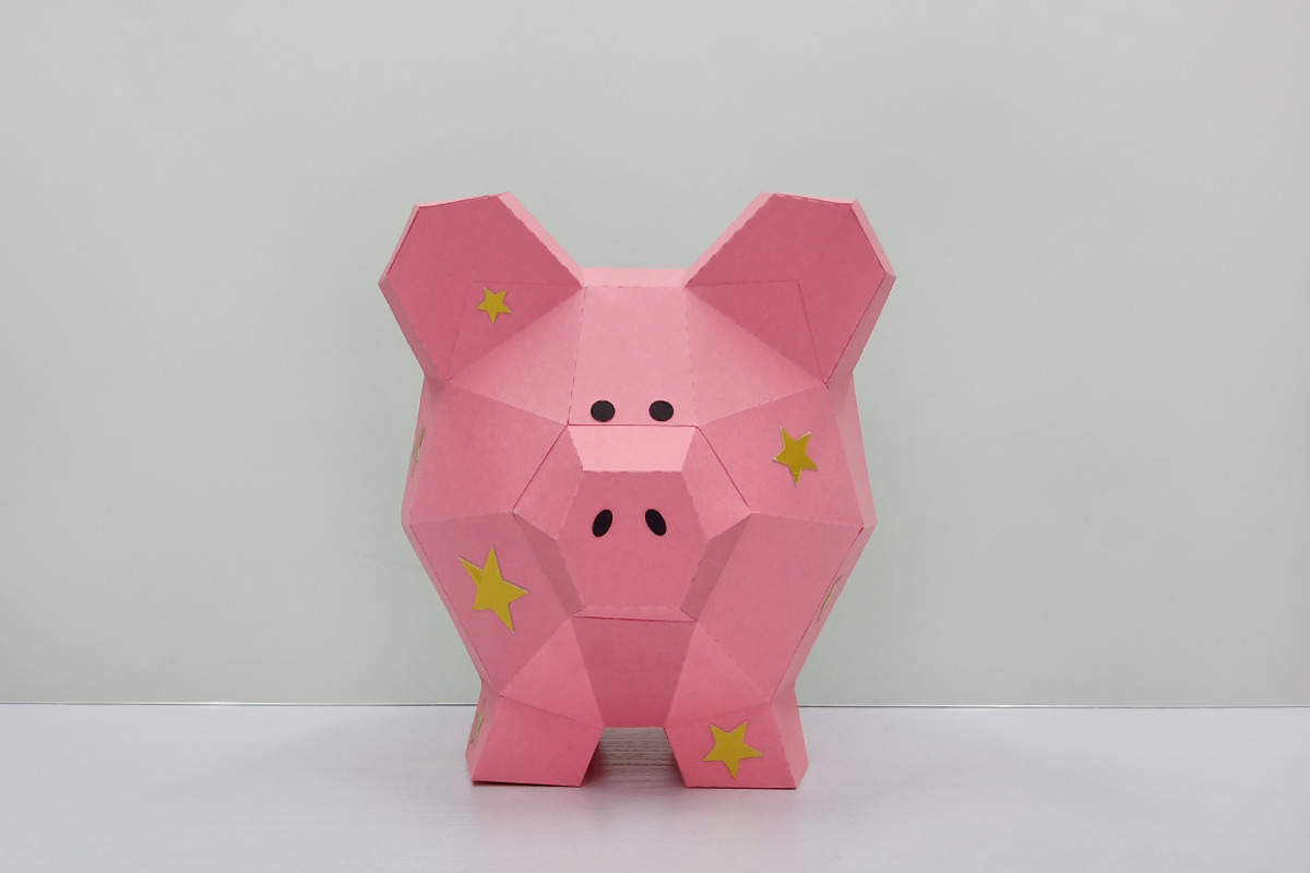 DIY Piggy Bank - 3d papercraft, a Templates & Theme by PAPER amaze