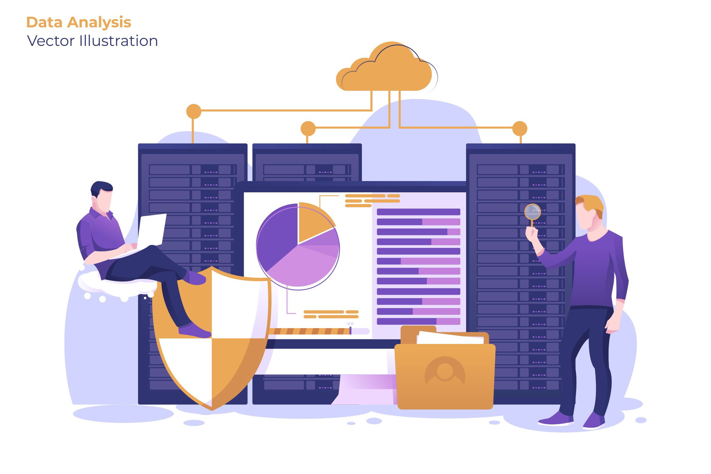 Data Analysis - Vector Illustration, a Technology Illustration by AQR ...