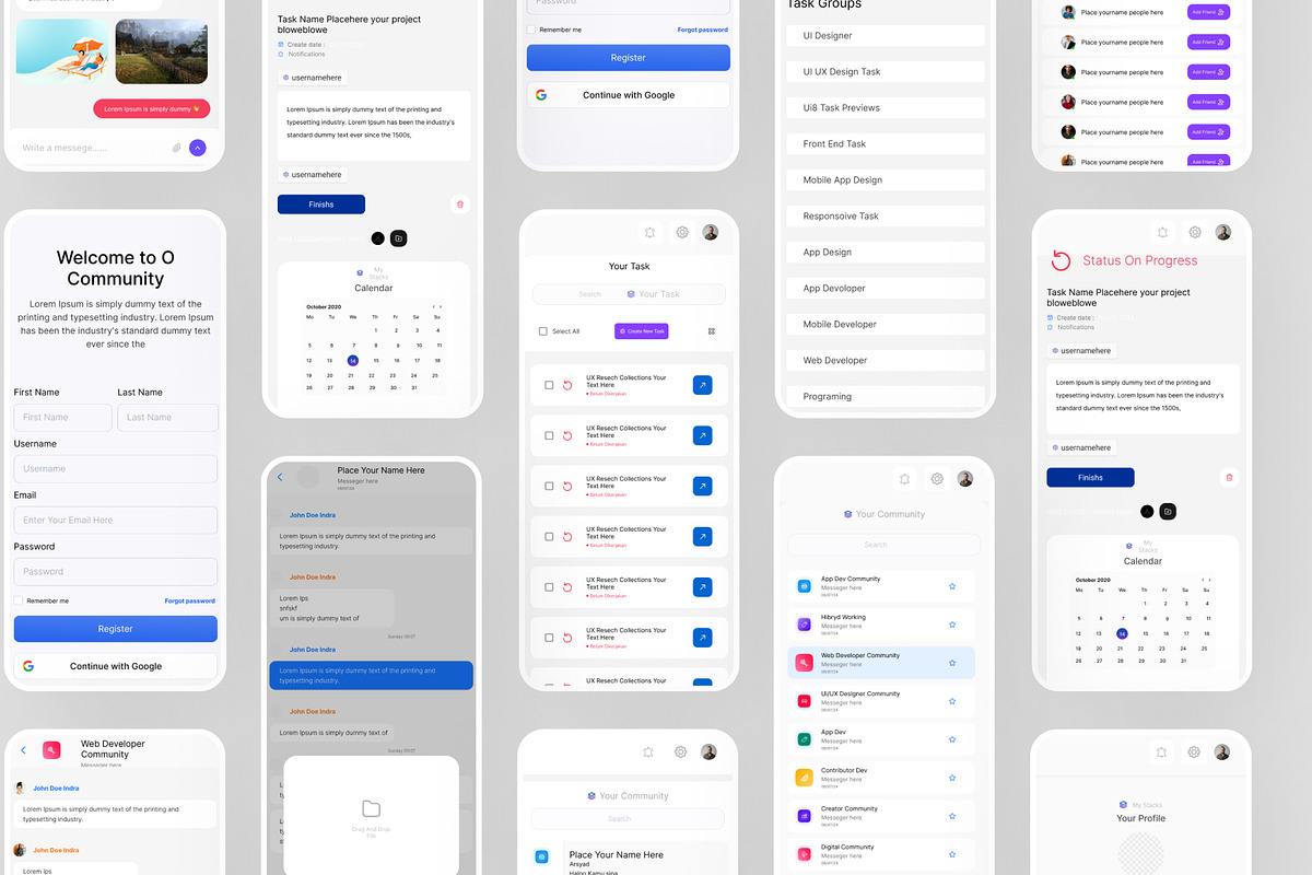 Community Managment Web App Ui Kit, an UI Kit Template by Pixel Blend