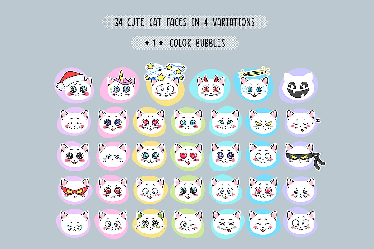 Kawaii cats | Clipart & patterns