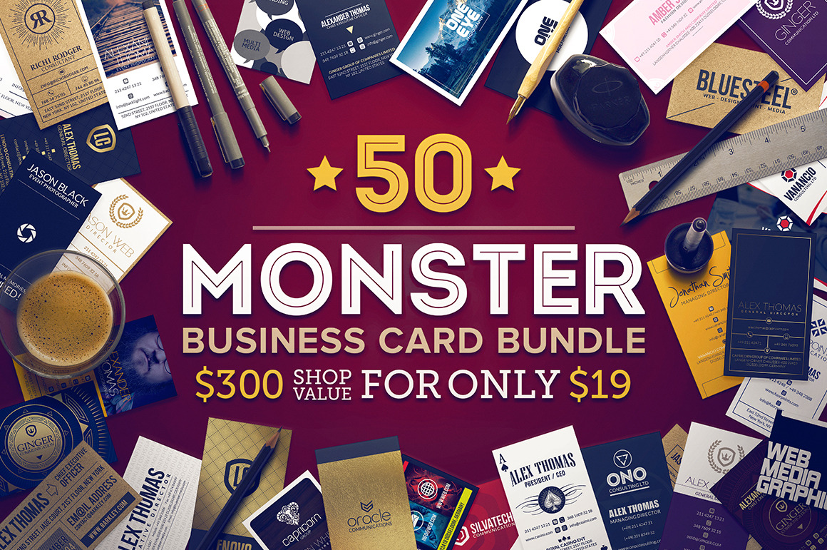 50 Monster Business Card Bundle, a Business Card Template by Marvel ...