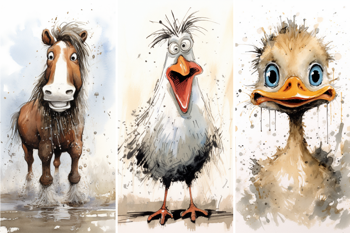 Funny Barnyard Animals Caricatures