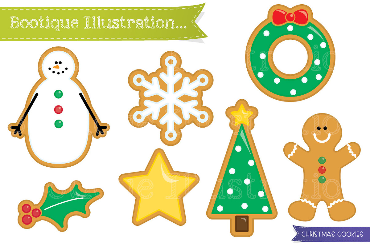 Christmas Cookies Clipart, a Graphic by Bootique Illustration