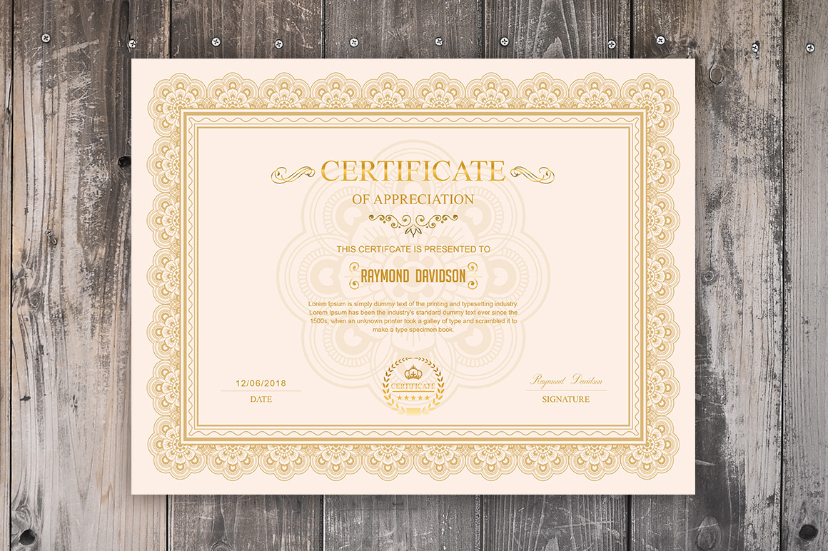 Certificate Template, a Stationery Template by Madhabi Studio