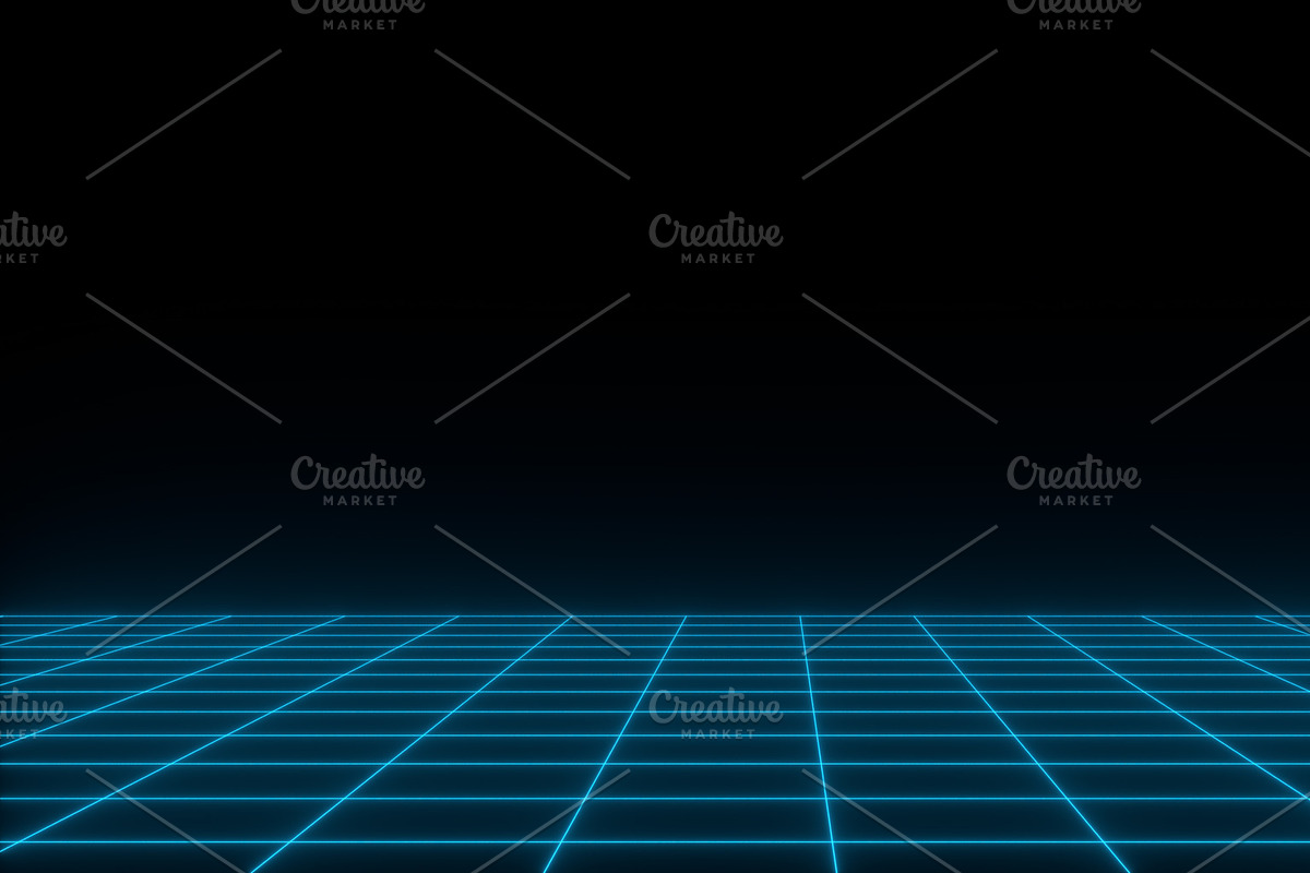 3D render synthwave wireframe net, a Technology Illustration by Shanvood