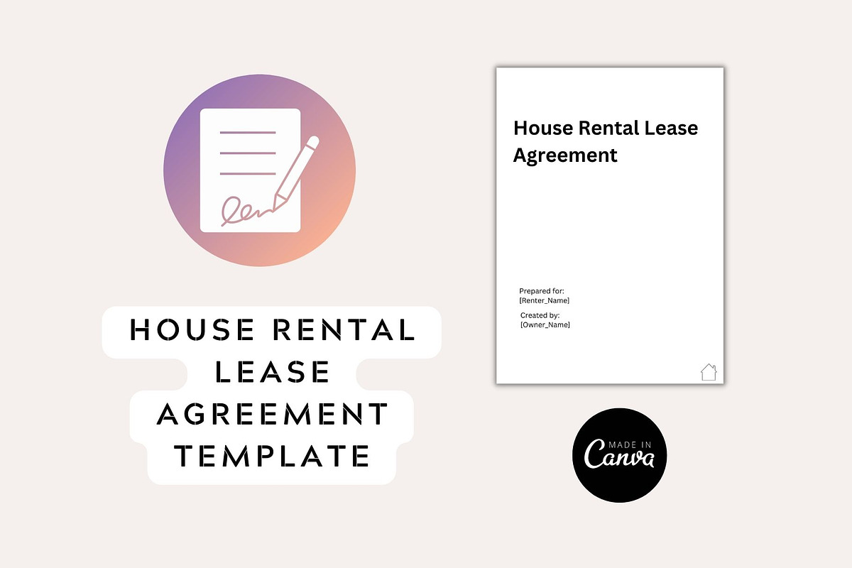 Simple lease agreement template | Creative Market
