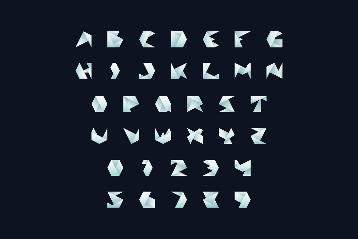 Origamic Paper Alphabet, an Object Illustration by 2DFUNS