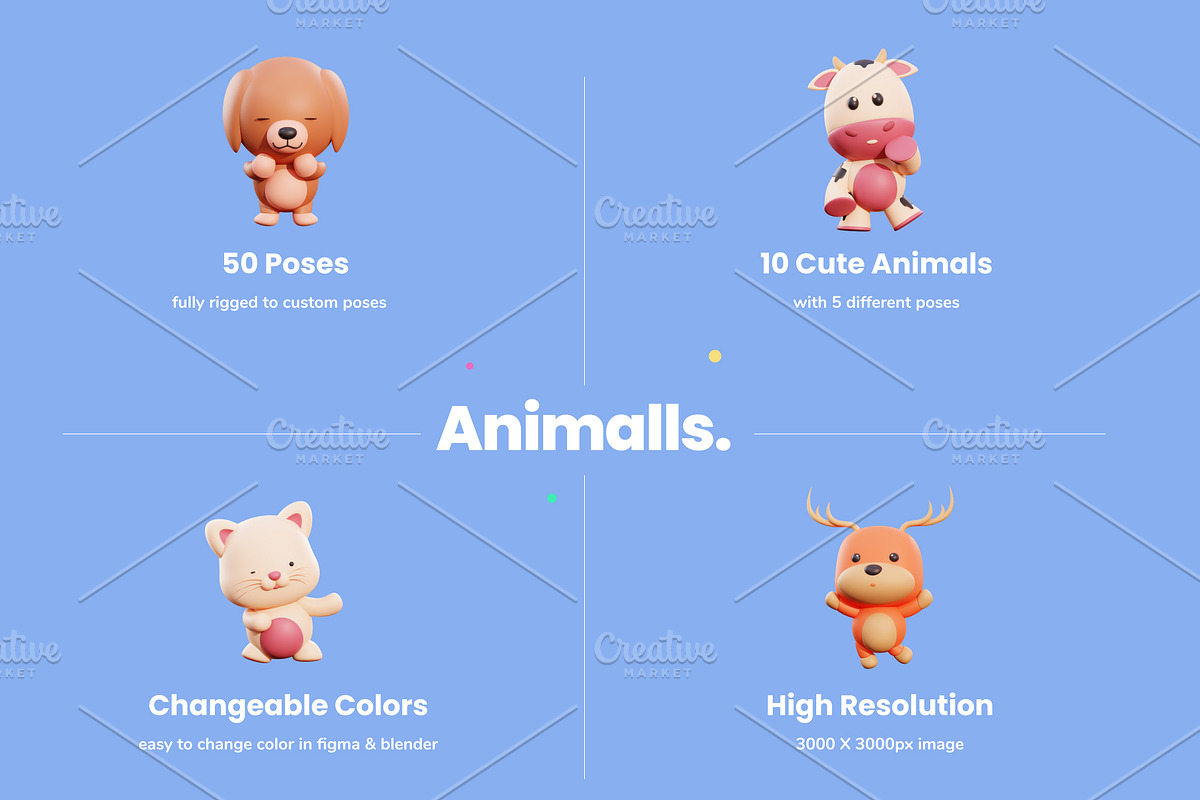 3D Animal Character Pack Vol 1