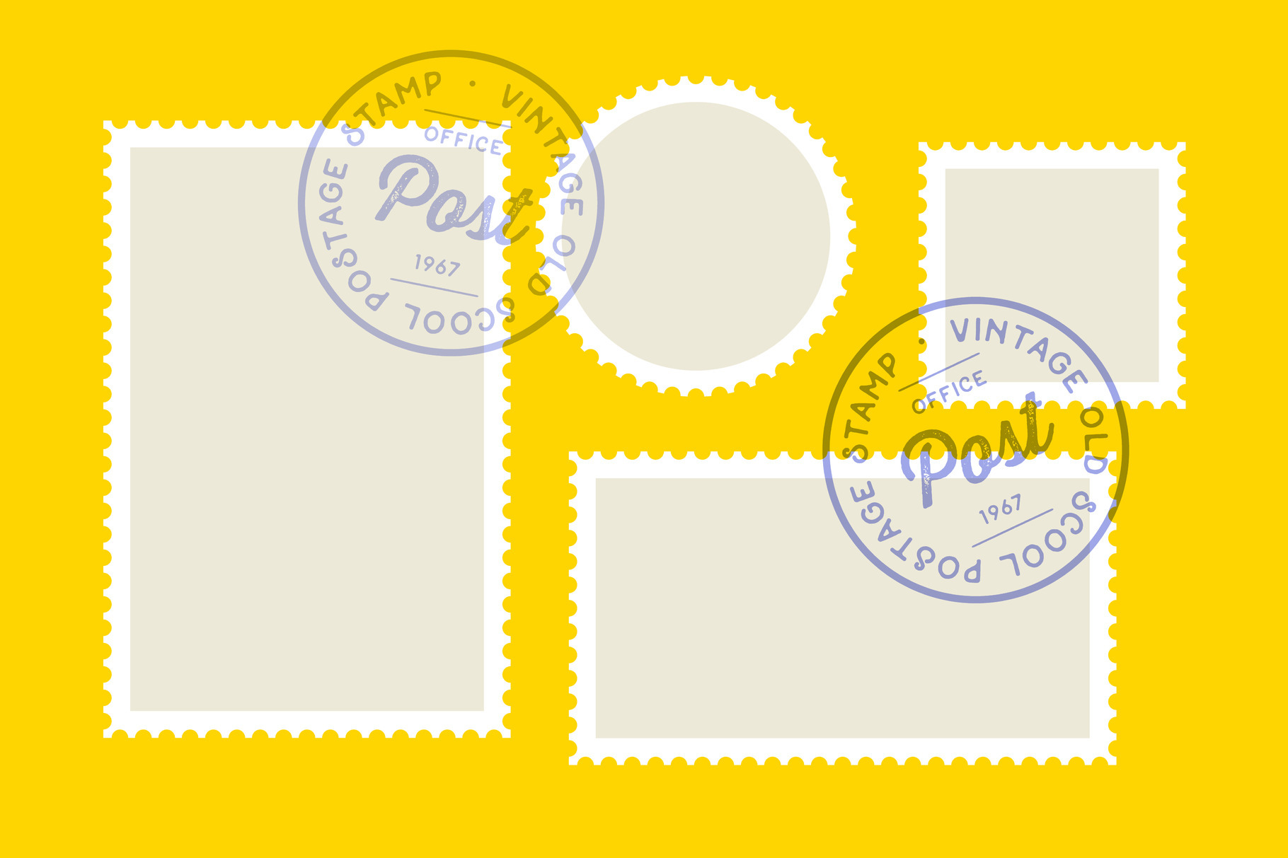 Postage stamp. Set of postage stamp, a Work Illustration by Foxys Graphic