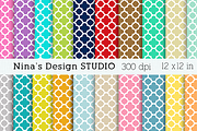 Quatrefoil Digital papers, a Texture Graphic by Graphics by Nina