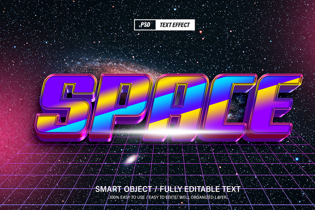 Space editable 3D text effect style, a Layer Style Add-On by Md Jahidul99