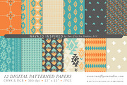 Navajo Inspired – 12 Digital Papers, a Pattern Graphic by Two if by Sea ...